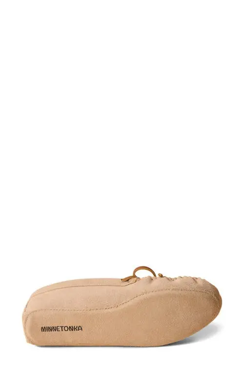 Minnetonka Suede Soft Sole Slipper - Stone