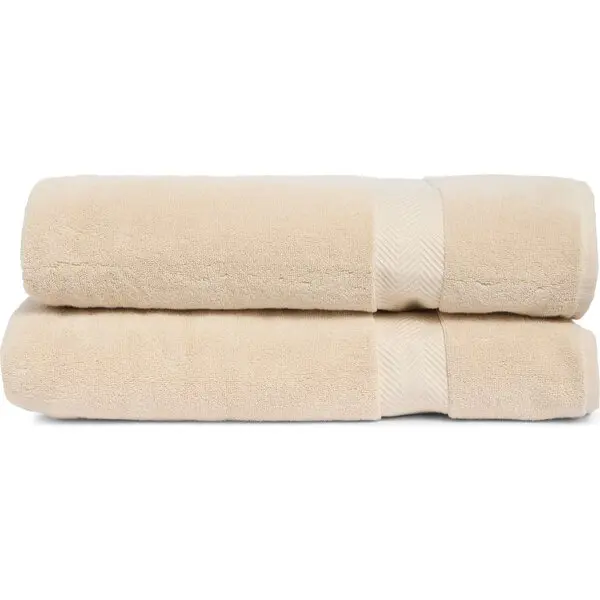 Nordstrom Organic Hydrocotton Set Of 2 Bath Sheets - Beige Oatmeal