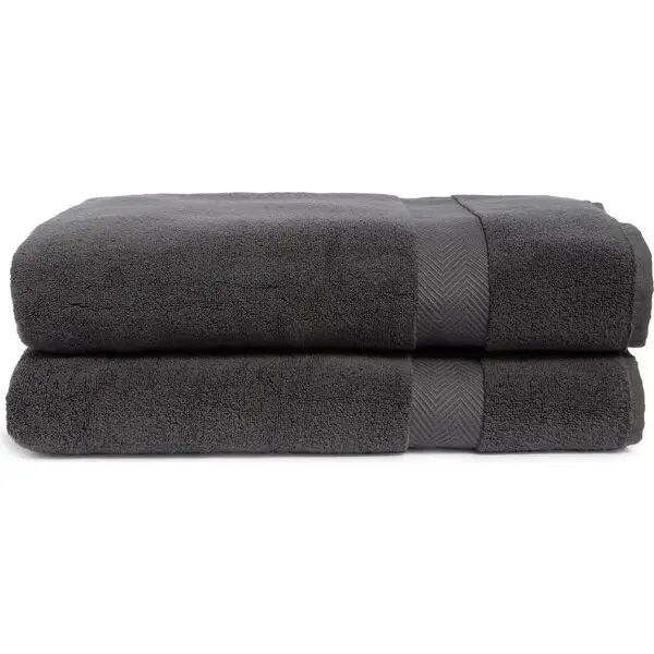 Nordstrom Organic Hydrocotton Set Of 2 Bath Sheets - Grey Onyx