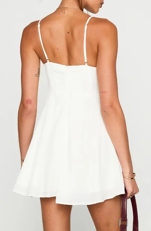 Princess Polly Moon Quartz Mini Sundress - White | Editorialist