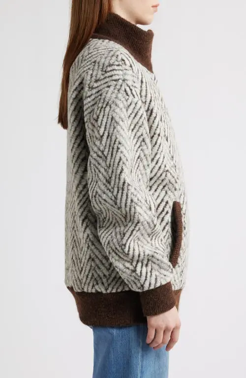 Bernardo Chevron Knit Jacket