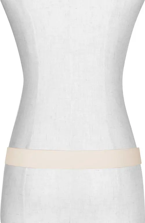 Vince Flat Ring Leather Belt - Milk
