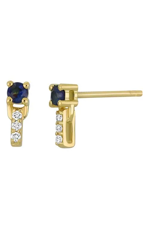 Bony Levy El Mar Gemstone & Diamond Bar Stud Earrings - 18k Yellow Gold Sapphire