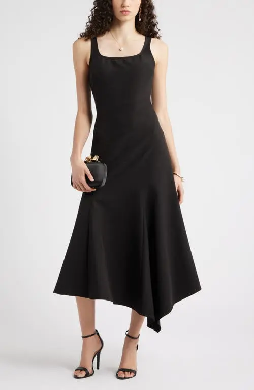 knee length dresses for ladies Chelsea28 Lace Trim Velvet Slip Dress L / Dark Blue