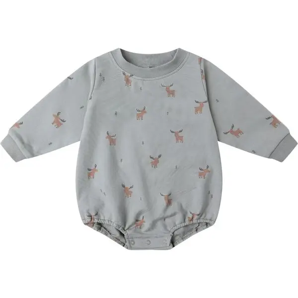 QUINCY MAE Moose Print Stretch Cotton Bodysuit