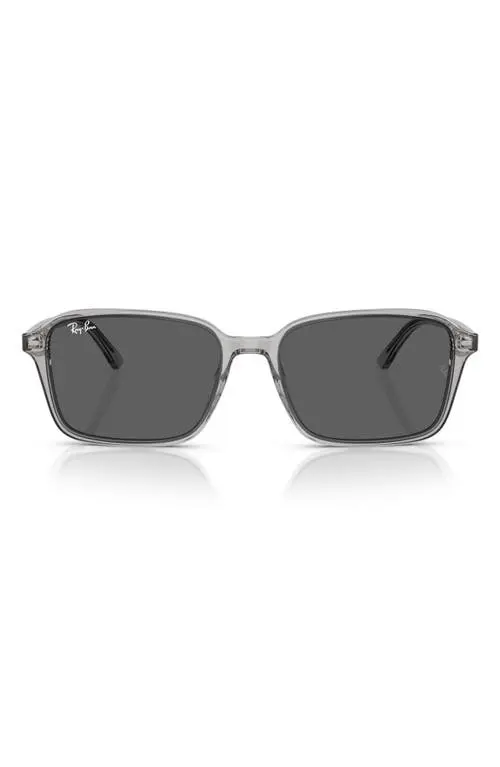 Ray-ban 58mm Square Sunglasses - Transparent Grey/dark Grey