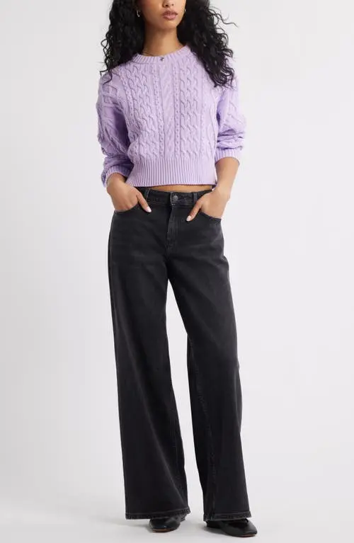 Bp. Low Rise Baggy Wide Leg Jeans - Washed Black