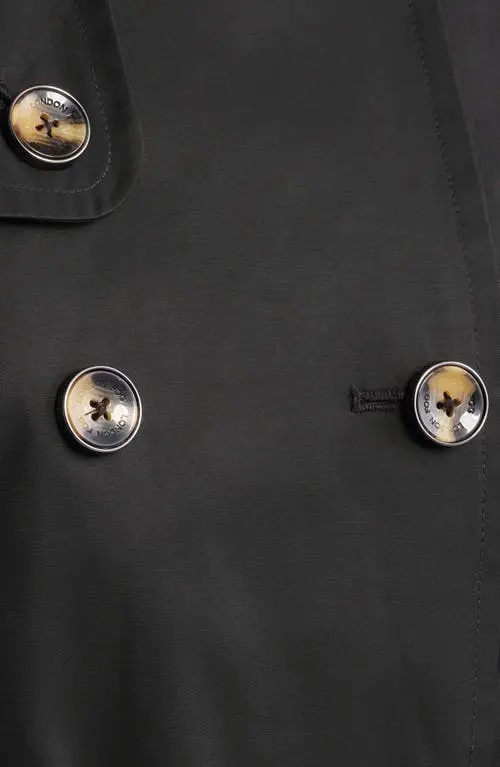 London Fog Double-breasted Trench Coat With Removable Hood - Black