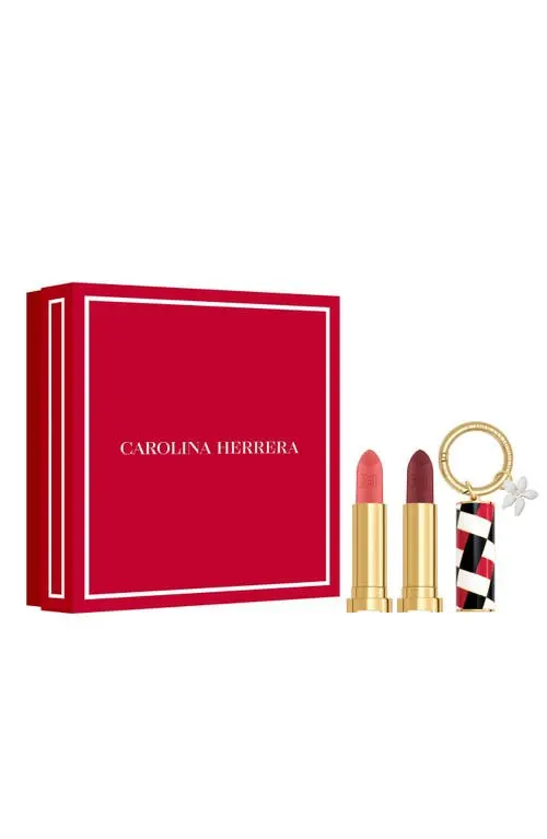 Carolina Herrera Fabulous Kiss Blur Matte Refill Duo & Lipstick Cap Set $146 Value - Pink