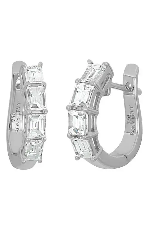 Bony Levy Gatsby Diamond Huggie Hoop Earrings - 18k White Gold
