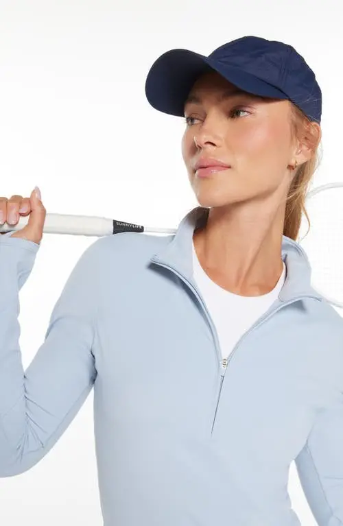 Zella Active Half Zip Pullover - Blue Fog