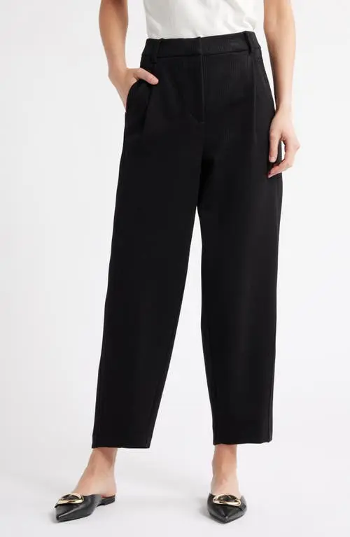Wit & Wisdom Skyrise Pleated Pinstripe Barrel Leg Ankle Trousers