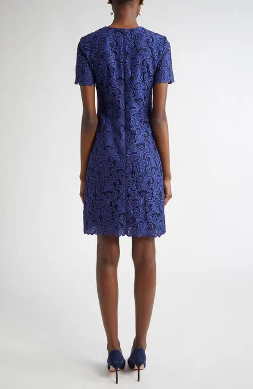 St. John Guipure Lace Shift Dress