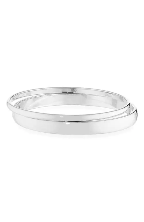 Nordstrom Set Of Two Demi-fine Bangle Bracelets - Sterling Silver Plated