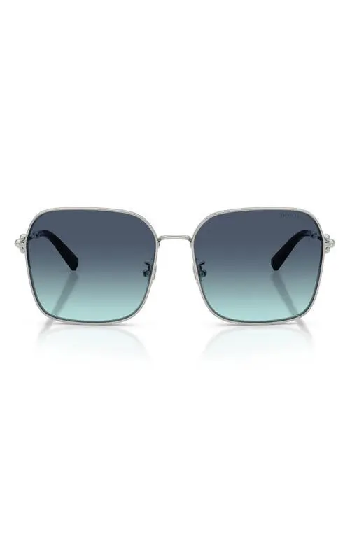 Tiffany & Co. 60mm Gradient Square Sunglasses - Silver/azure Gradient Blue