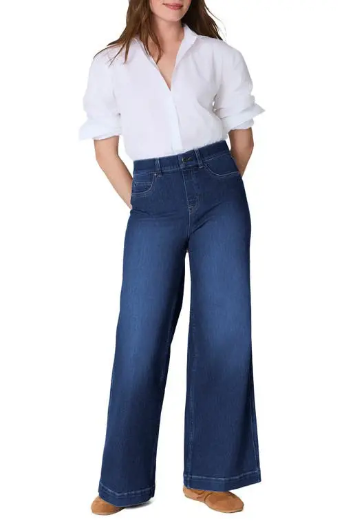 Spanx Pull-on High-waist Wide-leg Jeans - Authentic Blue