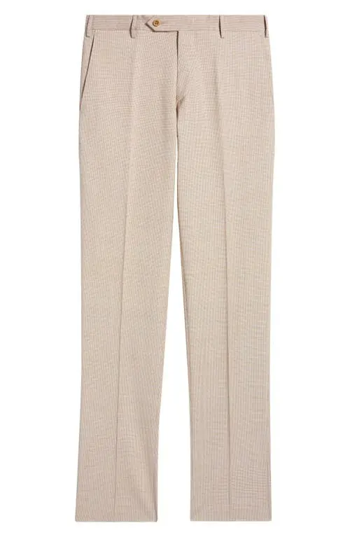 Zanella Parker Flat Front Wool Dress Pants - Tan