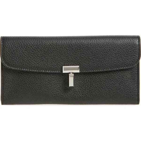 TOTEME T-lock Palmellata Leather Wallet - Black