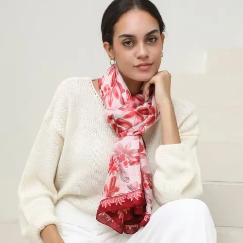 YOUZEY The Ruby Lightweight Scarf - Red