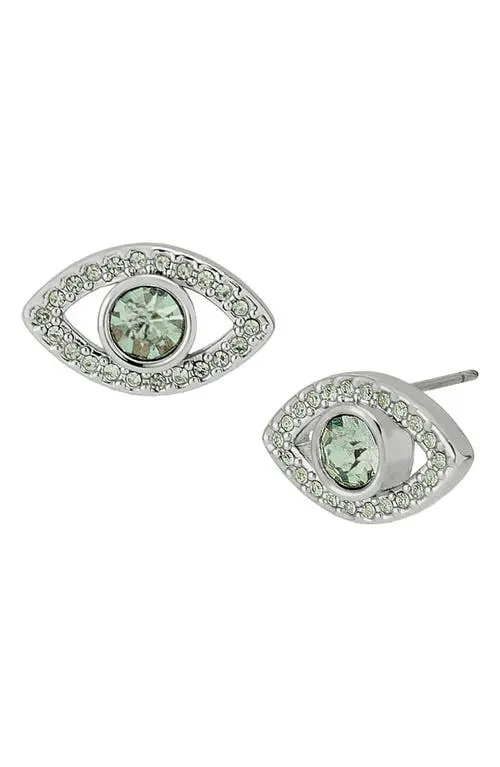 Kurt Geiger Pave Evil Eye Stud Earrings - Light Green