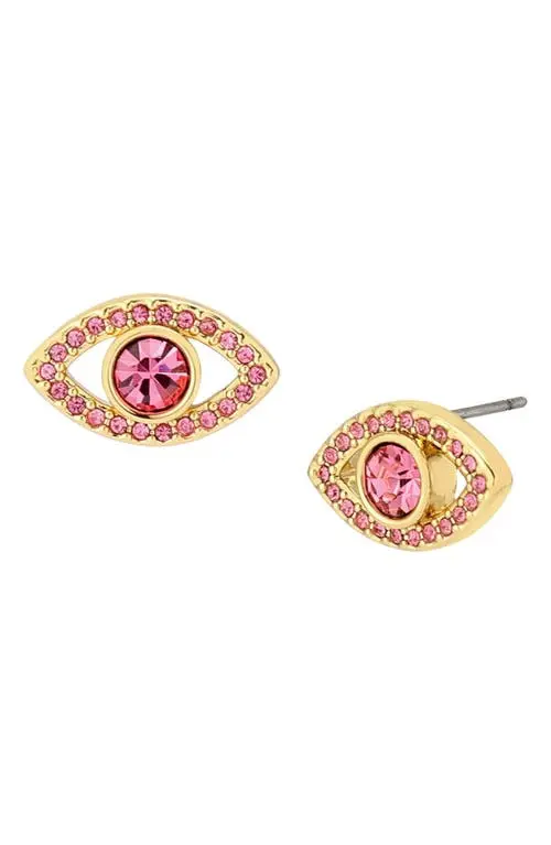 Kurt Geiger Pave Evil Eye Stud Earrings - Pink