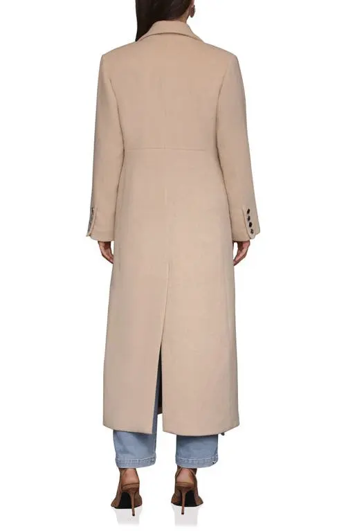 Avec Les Filles Strong Shoulder Hourglass Single Breasted Coat - Camel