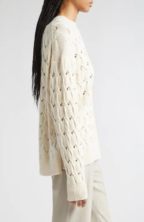 Lafayette 148 New York Cable Stitch Cashmere & Silk Sweater