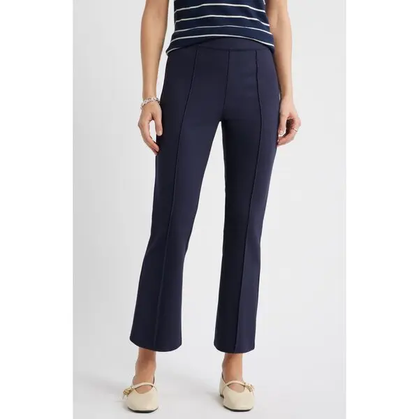 Caslon Stretch Ponte Kick Flare Leg Pants - Navy Night