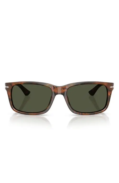 Persol 58mm Rectangular Sunglasses - Caffe/ Green