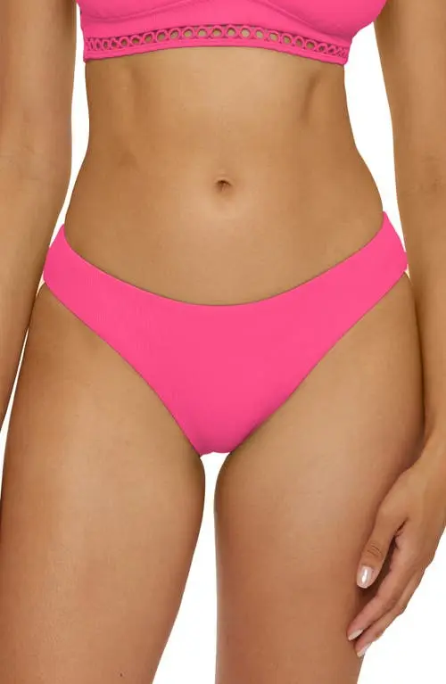 BECCA® By Rebecca Virtue Adela Modern Edge Rib Bikini Bottoms - Punch