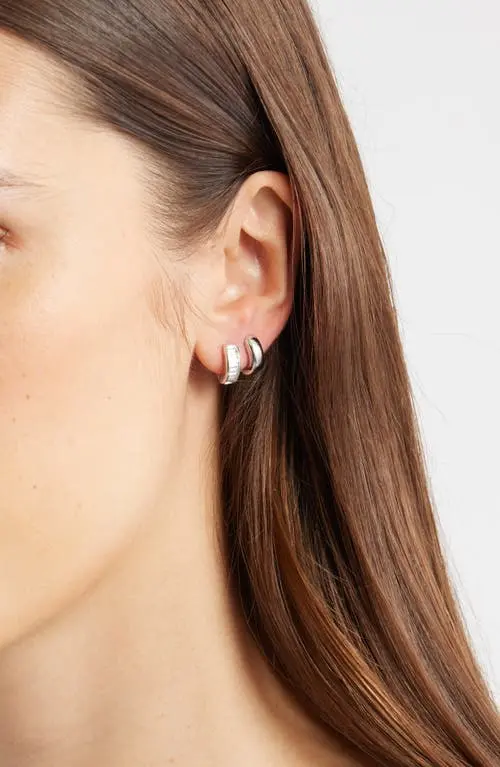 Nordstrom Set Of 2 Chubby Huggie Hoop Earrings