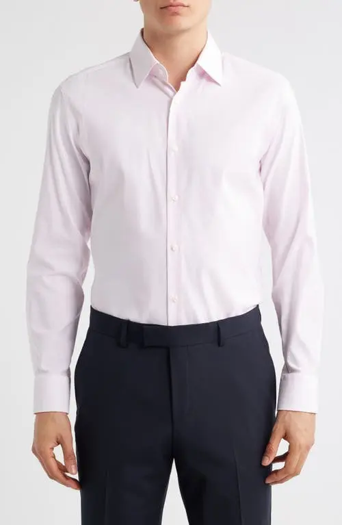 BOSS Hank Kent Slim Fit Performance Stretch Dress Shirt - Open Pink
