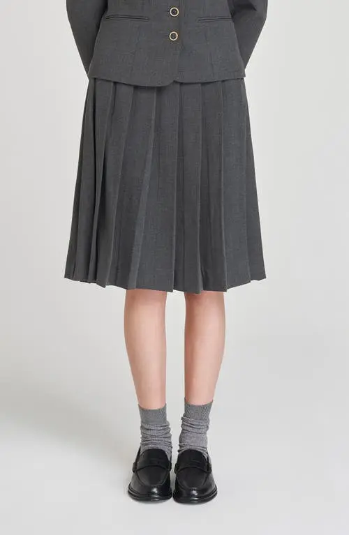 Wayf Darby Pleated Skirt In Charcoal - 61% Off | Editorialist