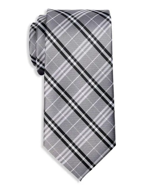 OAK HILL BY DXL Big & Tall Spring Plaid Tie - Black