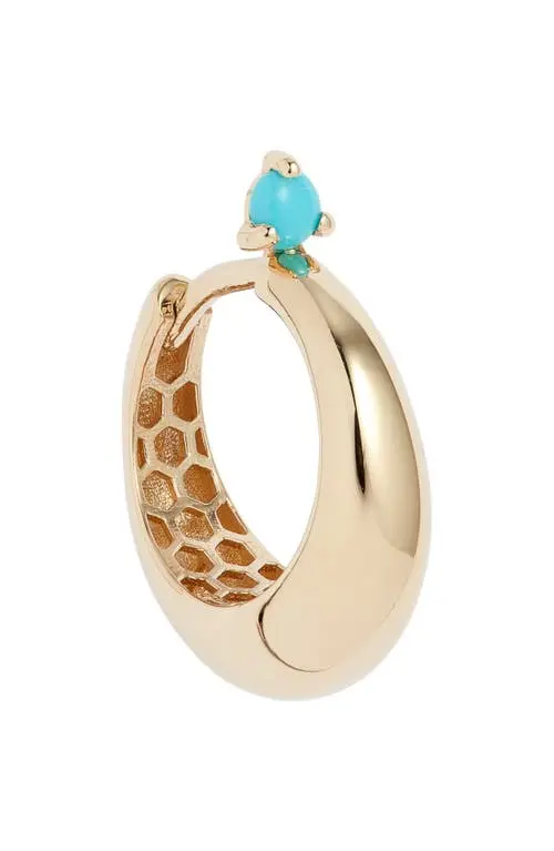 Zoe Chicco 14k Gold Turquoise Dome Hoop Earrings