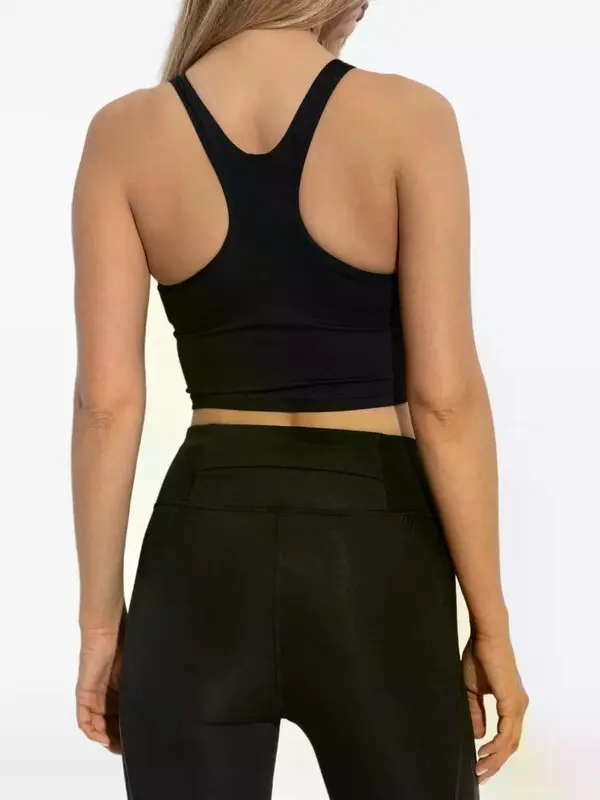 Adidas By Stella McCartney Racer-back Logo-print Top - Black