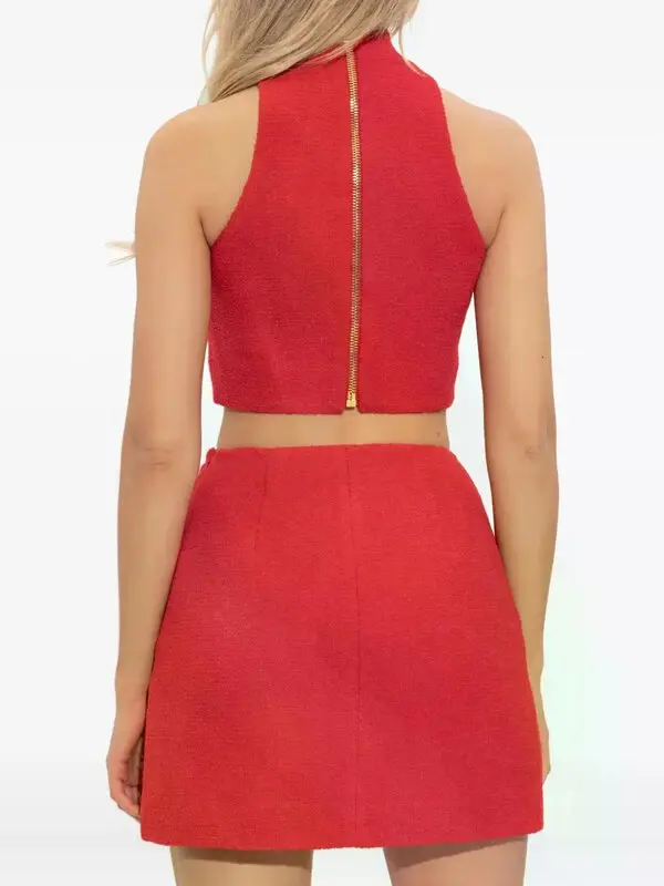 Balmain High-neck Button-detail Top