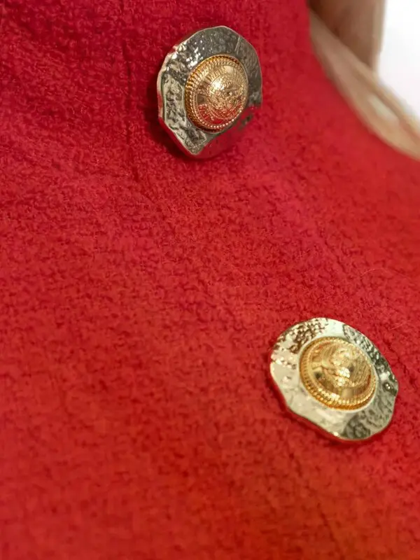 Balmain High-neck Button-detail Top