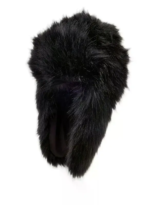 UNREAL FUR Shearling Trapper Hat - Black