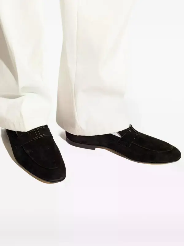 TOD'S Logo-plaque Suede Loafers