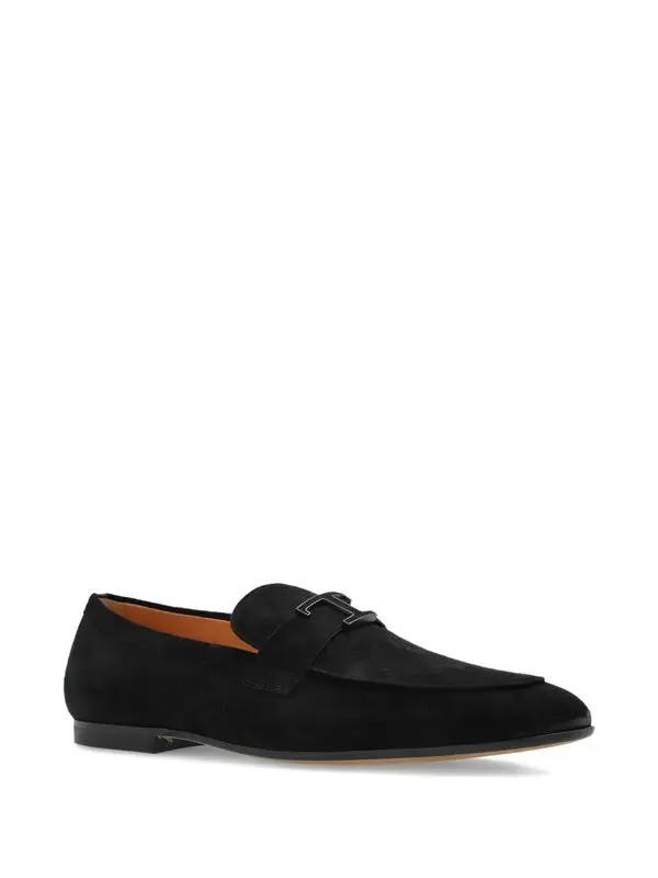 TOD'S Logo-plaque Suede Loafers