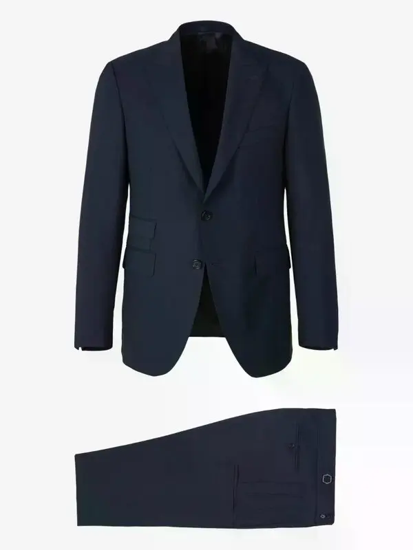 Scabal Two-button Flap-pocket Suit - Blue