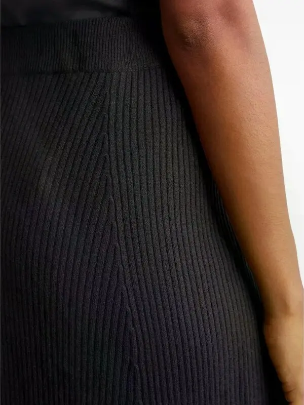 Marc O'polo Ribbed Midi Skirt - Black