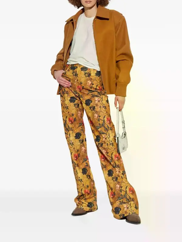 R13 Floral-print Straight-leg Jeans