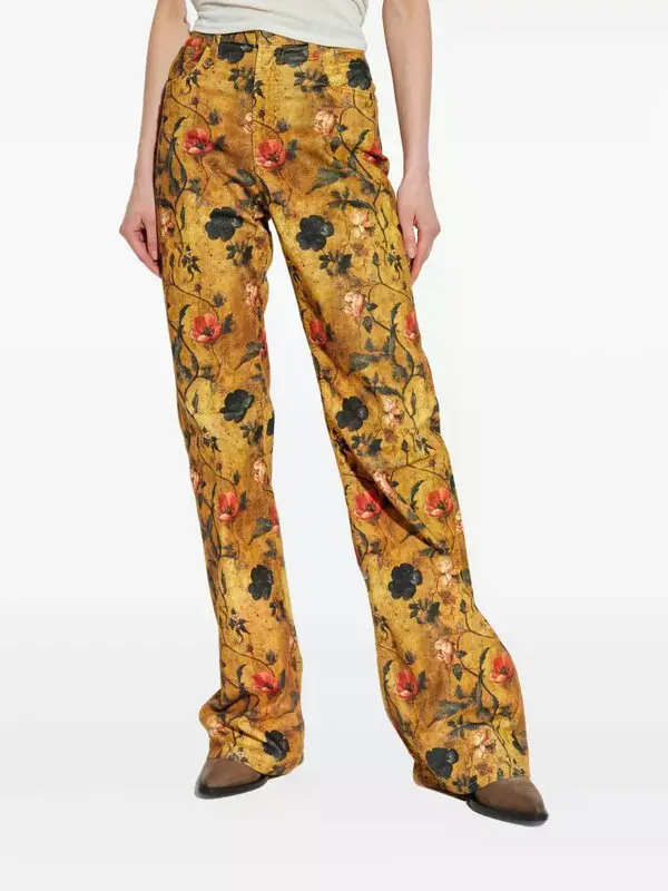 R13 Floral-print Straight-leg Jeans