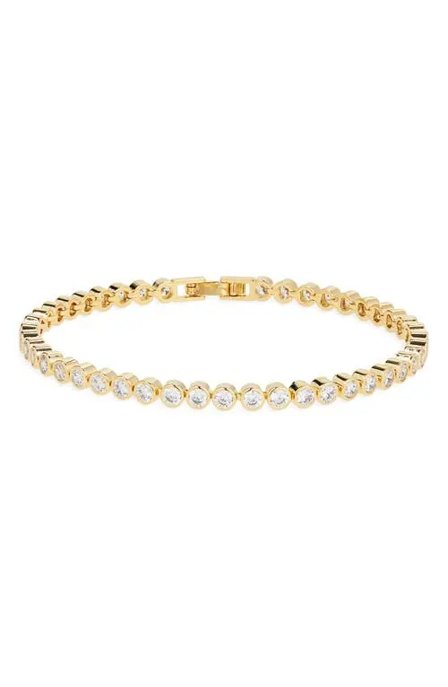 Nordstrom Cubic Zirconia Bezel Tennis Bracelet - Clear- Gold
