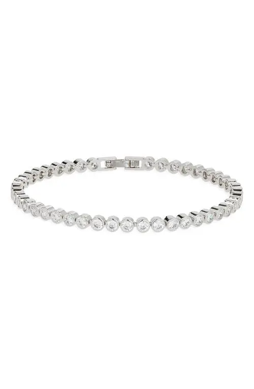 Nordstrom Cubic Zirconia Bezel Tennis Bracelet - Clear- Silver