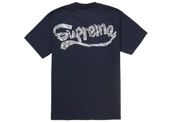 Supreme Tape Tee Shirt - Navy Blue