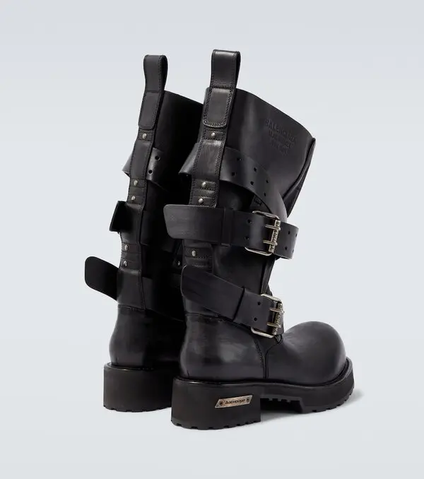 Balenciaga Venom Leather Biker Boots