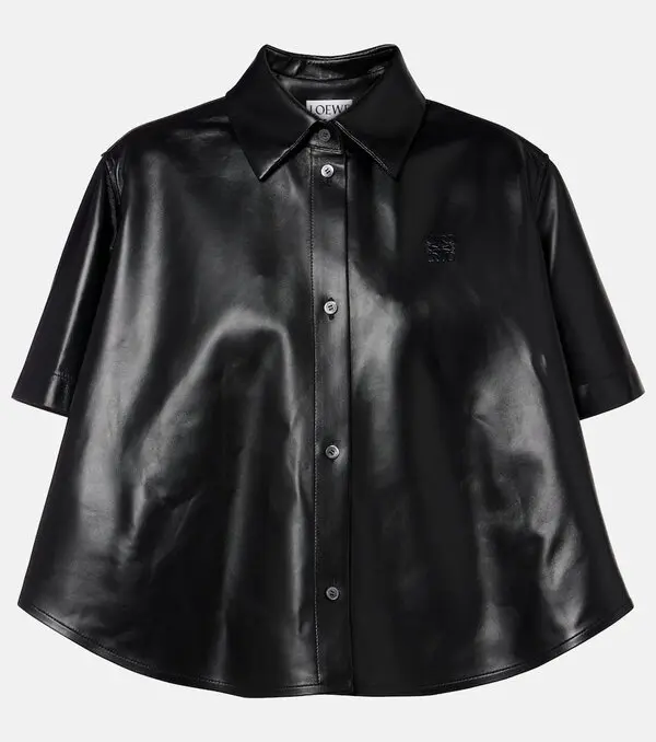 Loewe Anagram Leather Bowling Shirt